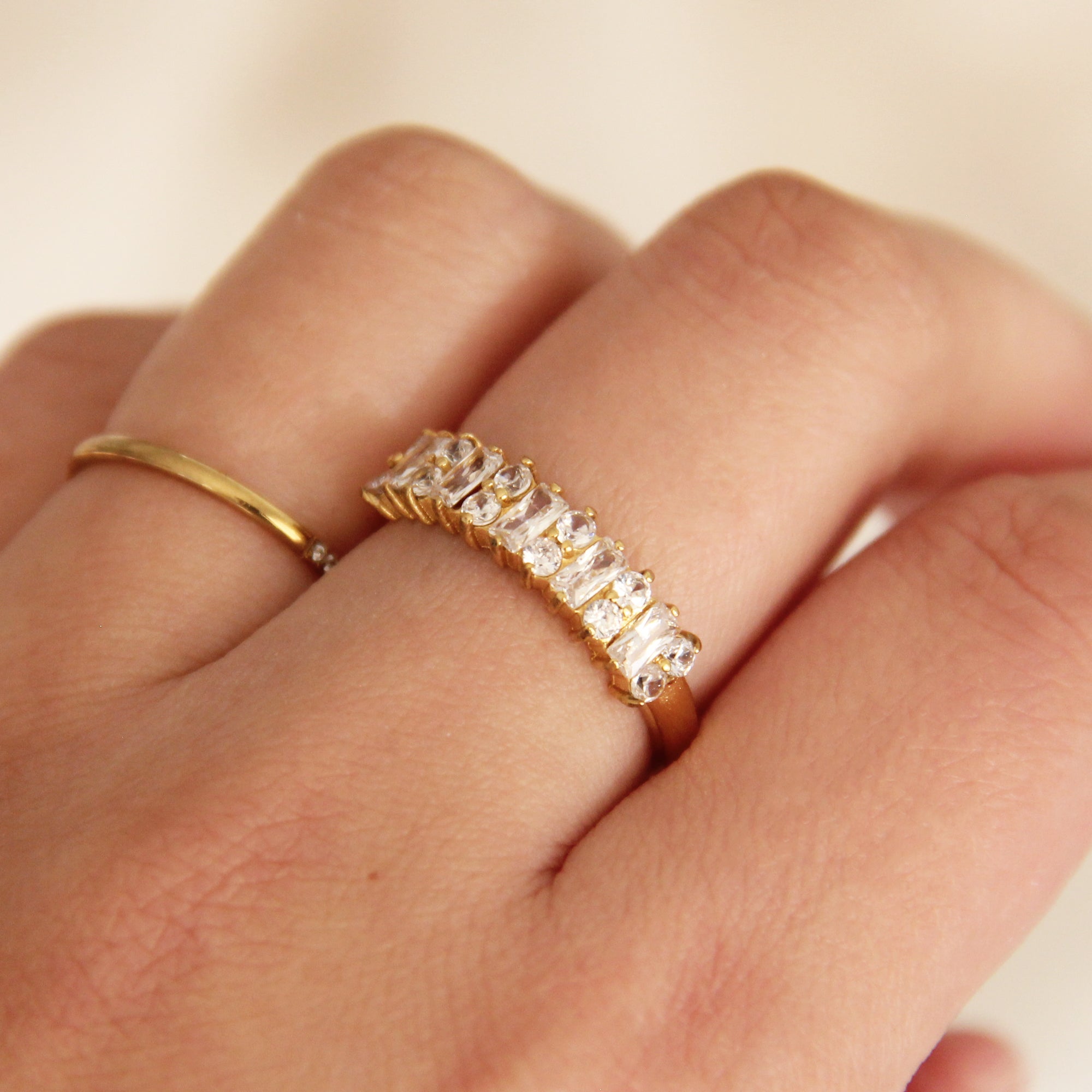 BAGUETTE AND ROUND CZ SEMI ETERNITY BAND – MAIVE